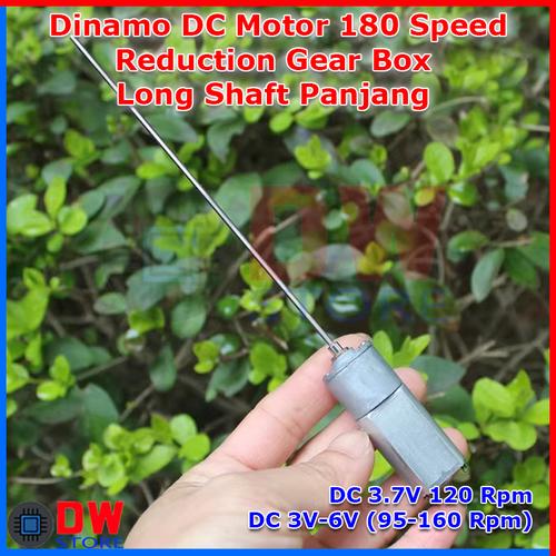 Jual Dinamo DC Motor 180 RS-180 Speed Reduction Gearbox Gear Long Shaft ...