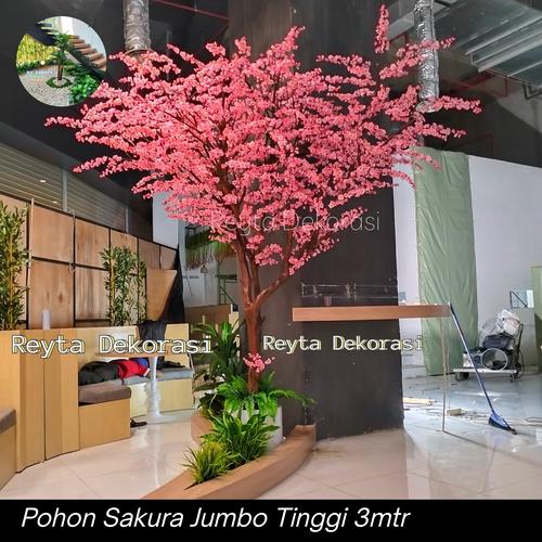 Jual pohon sakura imlek besar T. 3m bunga plastik pohon hias plastik ...