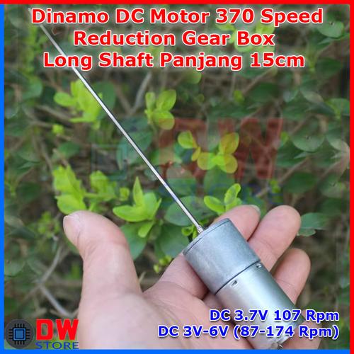 Jual Dinamo DC Motor 370 RS-370 Speed Reduction Gearbox Gear Long Shaft ...