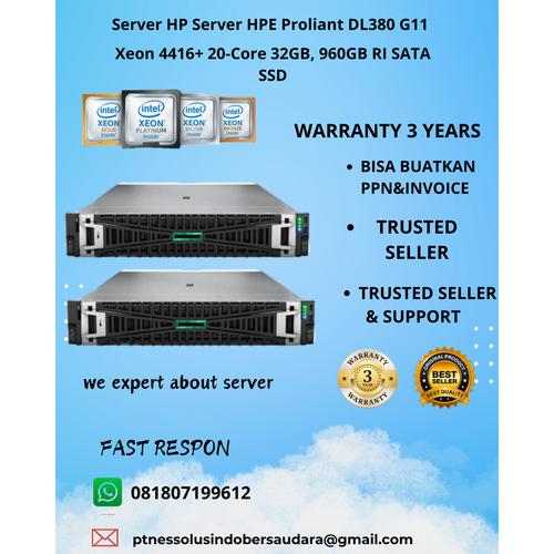 Jual Server HP Server HPE Proliant DL380 G11 Xeon 4416+ 20-Core 32GB ...