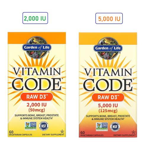 Jual Garden of Life Vitamin Code RAW D3, 5000 IU, 2000 IU 60 Vege Caps ...