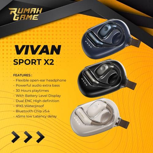 Jual Open Ear True Wireless Earbuds VIVAN SPORT X2 OWS IPX5 Dual ENC ...