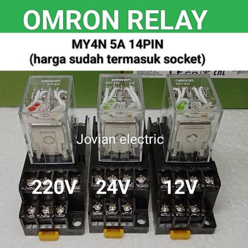 Jual set relay Omron my4n/my4 12vdc 14pin plus soket - Jakarta Barat ...