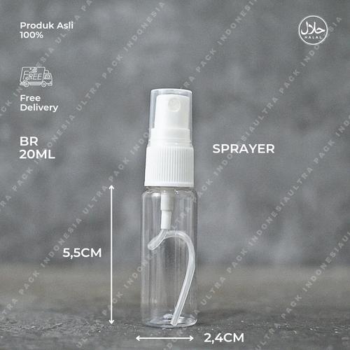 Jual BOTOL PET BR 20ML CLEAR & SPRAYER PUTIH / BOTOL SPRAYER 20ML ...