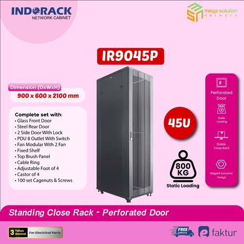 Jual Standing Close Rack Indorack IR9045P 45U Depth 900mm Perforated ...