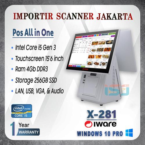 Jual Mesin Kasir All in One Iware X-281 Intel Core i5 4/256GB Touchscreen Dual Monitor Include ...