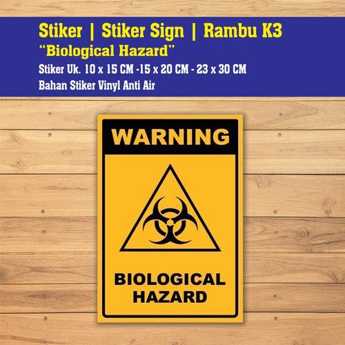 Jual STICKER VINYL BIOLOGICAL HAZARD Uk. 23 x 30 CM SIGN RAMBU K3 - 10 ...
