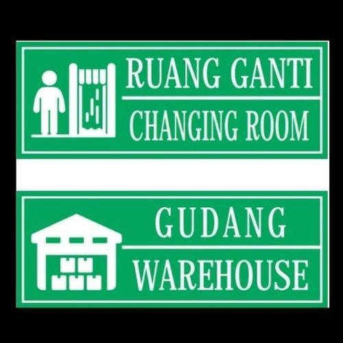 Jual STIKER VINYL RUANG GANTI /GUDANG 10X30CM SIGN RAMBU K3 - Gudang ...