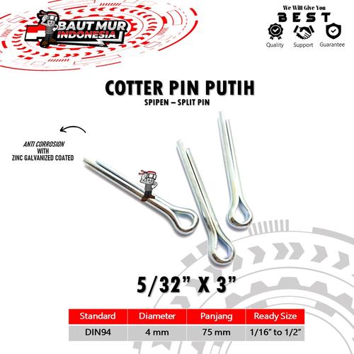 Jual COTTER PIN - SPLITPEN BESI 5/32 X 3 INCHI - Kab. Bekasi - BAUTMUR ...