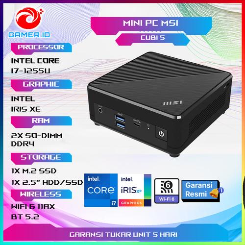 Promo MINI PC MSI CUBI 5 I7 1255U DOS (BARE) - 16GB / 512SSD, DOS Cicil ...