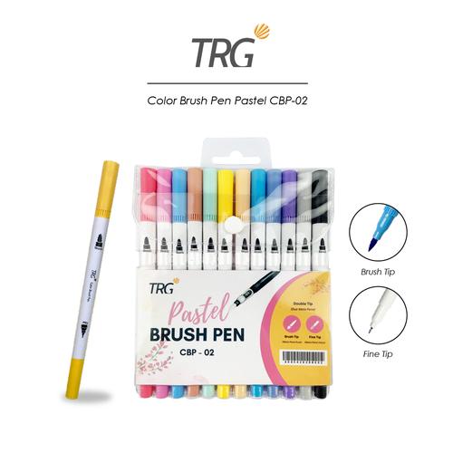 Jual TRG Color Brush Pen Set Double Tip Pastel 12 Colors CBP-02 ...