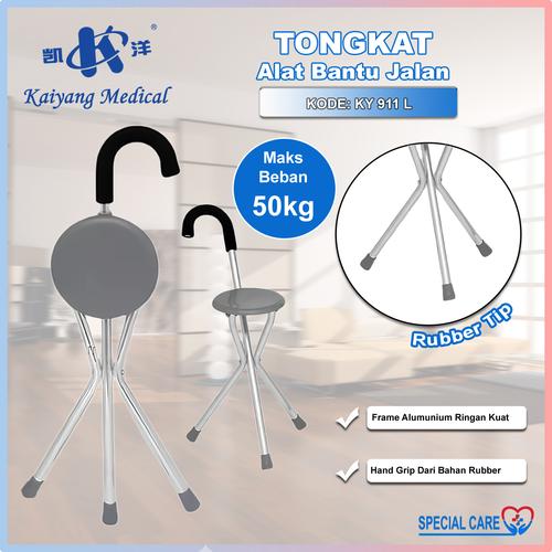 Promo KAIYANG Tongkat Jalan Kursi Duduk Lipat Foldable Cane Chair Dewasa Lansia Manula - KY 911L ...