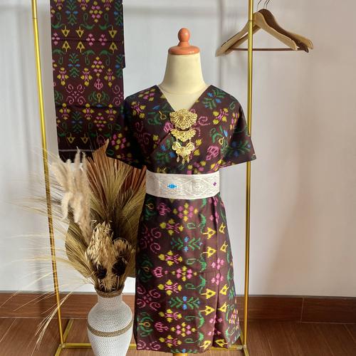Jual KAIN TENUN ENDEK KHAS BALI MOTIF PATRA BUNBUNAN COKLAT GRINGSING ...