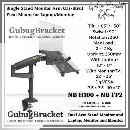 Jual Bracket Stand Tray Laptop Notebooks Jepit Meja Adjustable Import ...