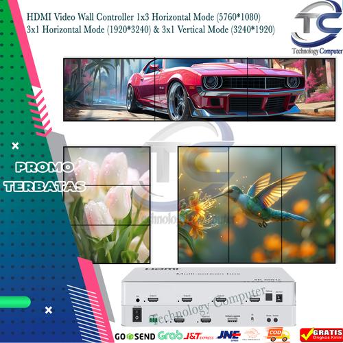 Jual HDMI Video Wall Controller 1x3 3x1 For 3 TV Horizontal Resolusi ...