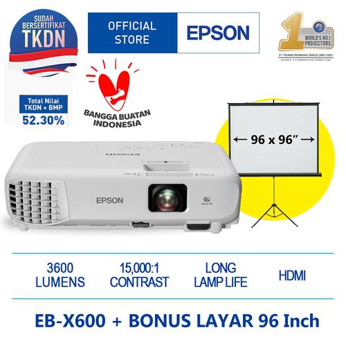 Promo Projector Epson EB X500 bonus Screen Projector 96 X 96 inch ...