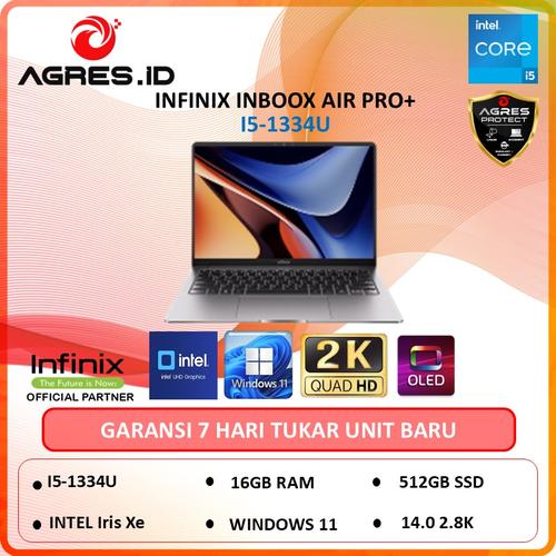 Promo INFINIX INBOOK AIR PRO+ OLED I5-1334U 16GB 512GB W11 14" 2.8k ...