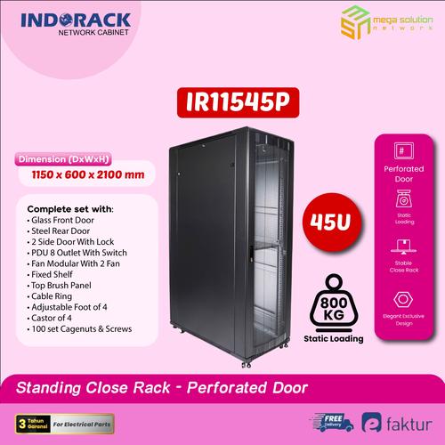 Jual Standing Close Rack INDORACK IR11545P 45U Depth 1150mm Perforated ...