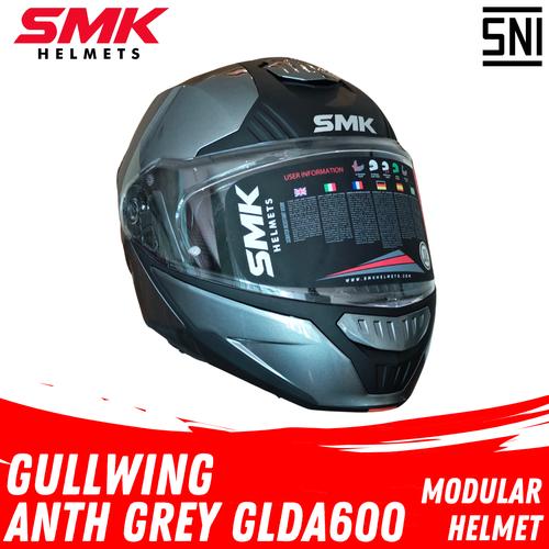 Jual SMK GULLWING GLDA600 ANTHRACITE GUN GREY HELM MODULAR FLIP UP MOTOR DOUBLE VISOR DV SLOT ...