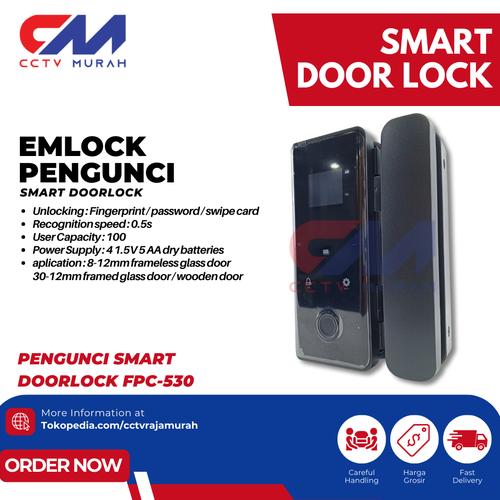 Jual Smart Glass Door Lock Kunci Pintu with Doorbell Fingerprint ...