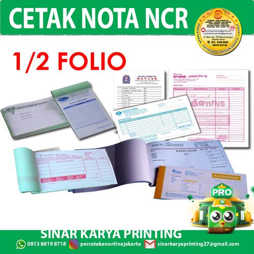 Jual Cetak Nota 1/2 Folio 2,3,4,5 Ply (Rangkap) | Per RIM 20 Buku - 1/2 ...