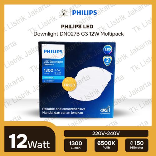Promo Lampu Downlight LED Plafon isi 4 Philips DN027B G3 Pack 12W 6 ...