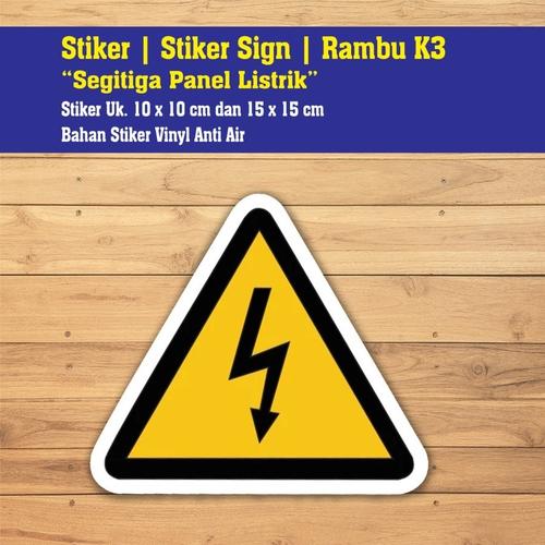 Jual STIKER VINYL SEGITIGA PANEL LISTRIK Uk. 15 x 15 CM SIGN RAMBU K3 ...