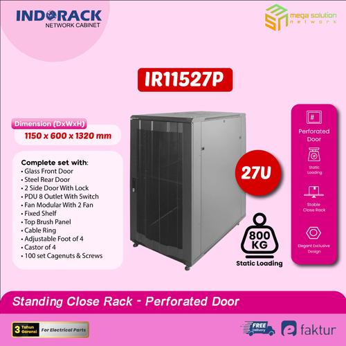Jual INDORACK Standing Close Rack IR11527P 27U Depth 1150mm Perforated ...