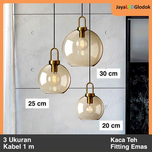 Jual Lampu Gantung Minimalis Ruang Makan Kitchen Island Cafe Restauran Modern Kaca Teh Tea 20 25 ...