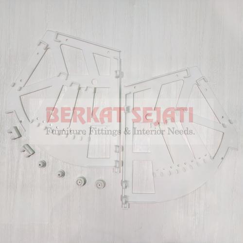 Jual Bracket Fitting Engsel Rak Lemari Sepatu Putar 3 Susun Putih ...