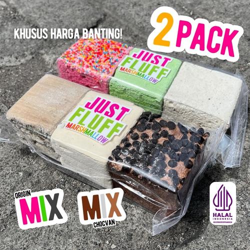 Jual 2 Pack Marshmallow [HALAL] Gourmet Marshmallow JustFluff - 2 MIX ...