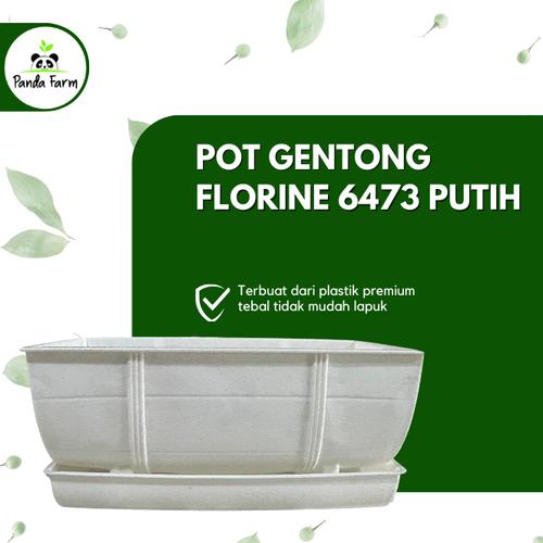 Promo Pot Bunga Persegi Panjang Gentong Florine 6473 Green leaf Putih ...