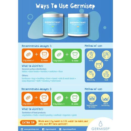 Jual Germisep Effervescent Disinfectant Tablets 2.5gr (100 tablets ...