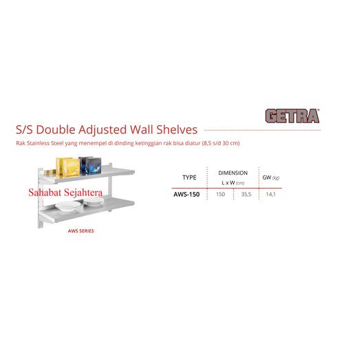 Jual Stainless Steel Double Wall Shelves GETRA Tipe AWS-150 - Jakarta ...