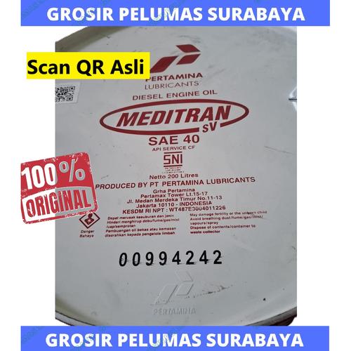 Jual Pertamina Meditran SV 40 diesel engine oil drum 209ltr oli mesin ...