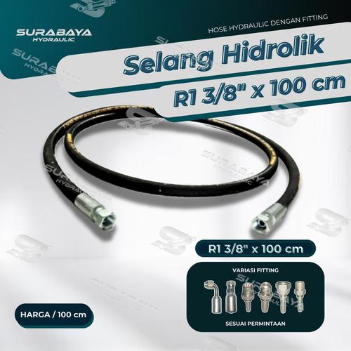 Jual Hose Hydraulic / Selang Hidrolik R1 3/8" X 100 cm + Fitting ...
