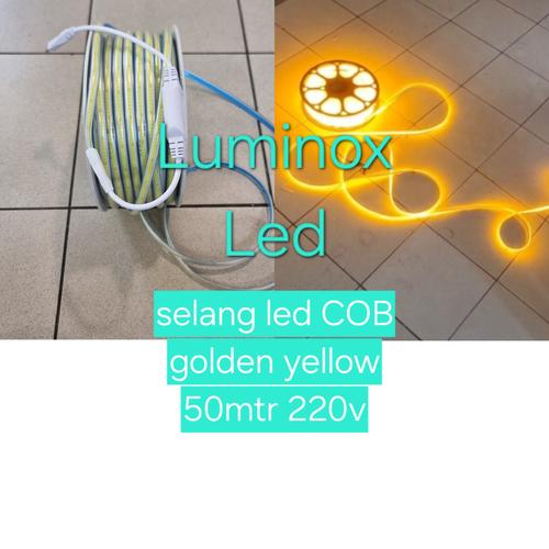 Jual selang led COB yellow 50m 50meter / strip drop ceiling plafon ...