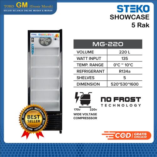 Jual SHOWCASE MG-220 STEKO - SHOWCASE 5 RAK Dengan Teknologi NO FROST ...