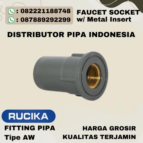 Jual Fitting Pipa Rucika Faucet Socket with Metal Insert - 1/2 ...