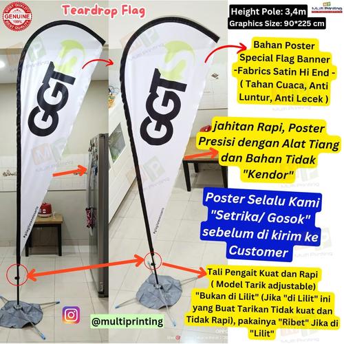 Promo Flying Banner + Teardrop banner 3 meter + Teardrop flag + flag ...