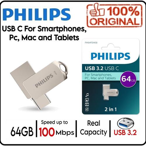 Jual Flashdisk Philips OTG Type C 3.2 64GB 100MB/s FM64FD145B - Jakarta ...