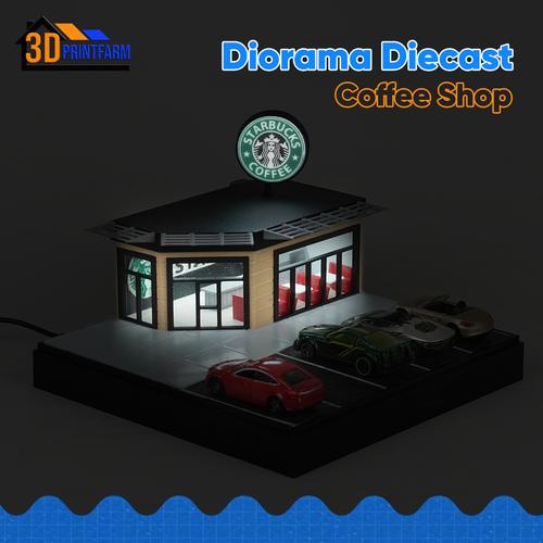 Jual Diorama Coffee Shop Skala 1 : 64 Dibuat Dengan 3D Printing Proses ...