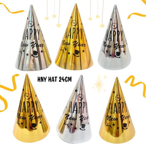 Jual Topi tahun baru HNY happy new year cone hat gold silver 6pcs ...