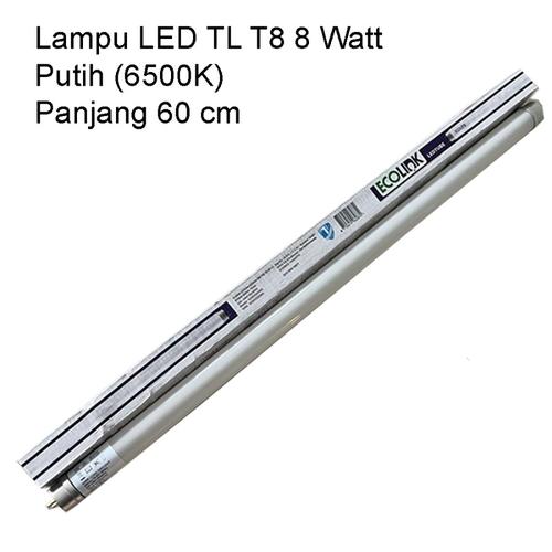 Jual Lampu TL LED T8 8w 600mm 6500K Putih ECOLINK LED Tube | 60cm ...