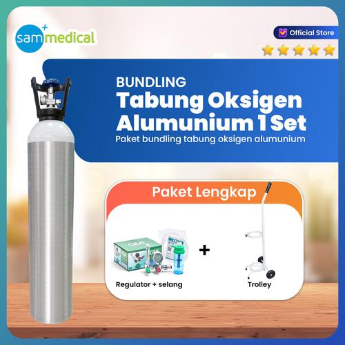 Jual Tabung Oksigen Set 1m3 Allumunium (+ Trolley PREMIUM + Regulator ...