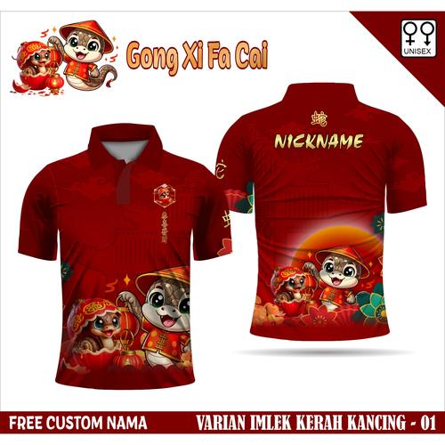 Jual Kaos polo imlek zodiac shio ular baju tahun baru china 2025 ...