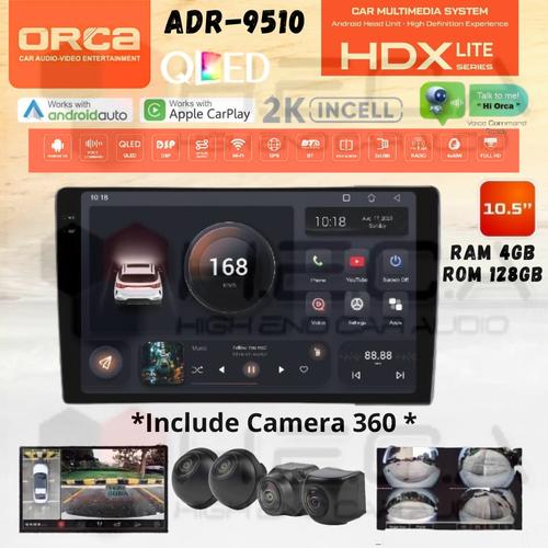 Jual ORCA ADR-9510 HDX Lite Series 4/128 GB 10.5" 2K Head Unit Android 10" Tape + Camera 360 ...