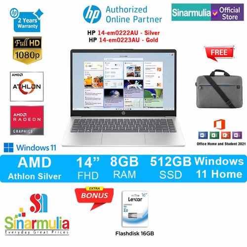 Promo HP 14-em0222AU/em0223AU Athlon 7120U 512GB SSD 8GB FHD Win11+OHS ...