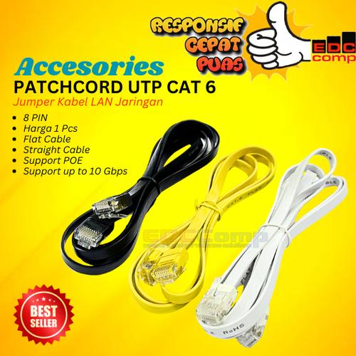 Jual Pathcord UTP Cat 6 Slim Warna | Jumper Kabel LAN Jaringan 1m - 3m ...