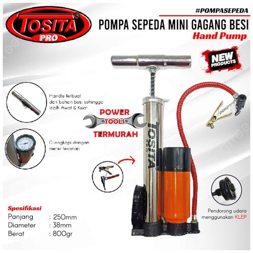 Jual Pompa Sepeda Mini TOSITA / Pompa Sepeda Tabung Mini Gagang Besi ...